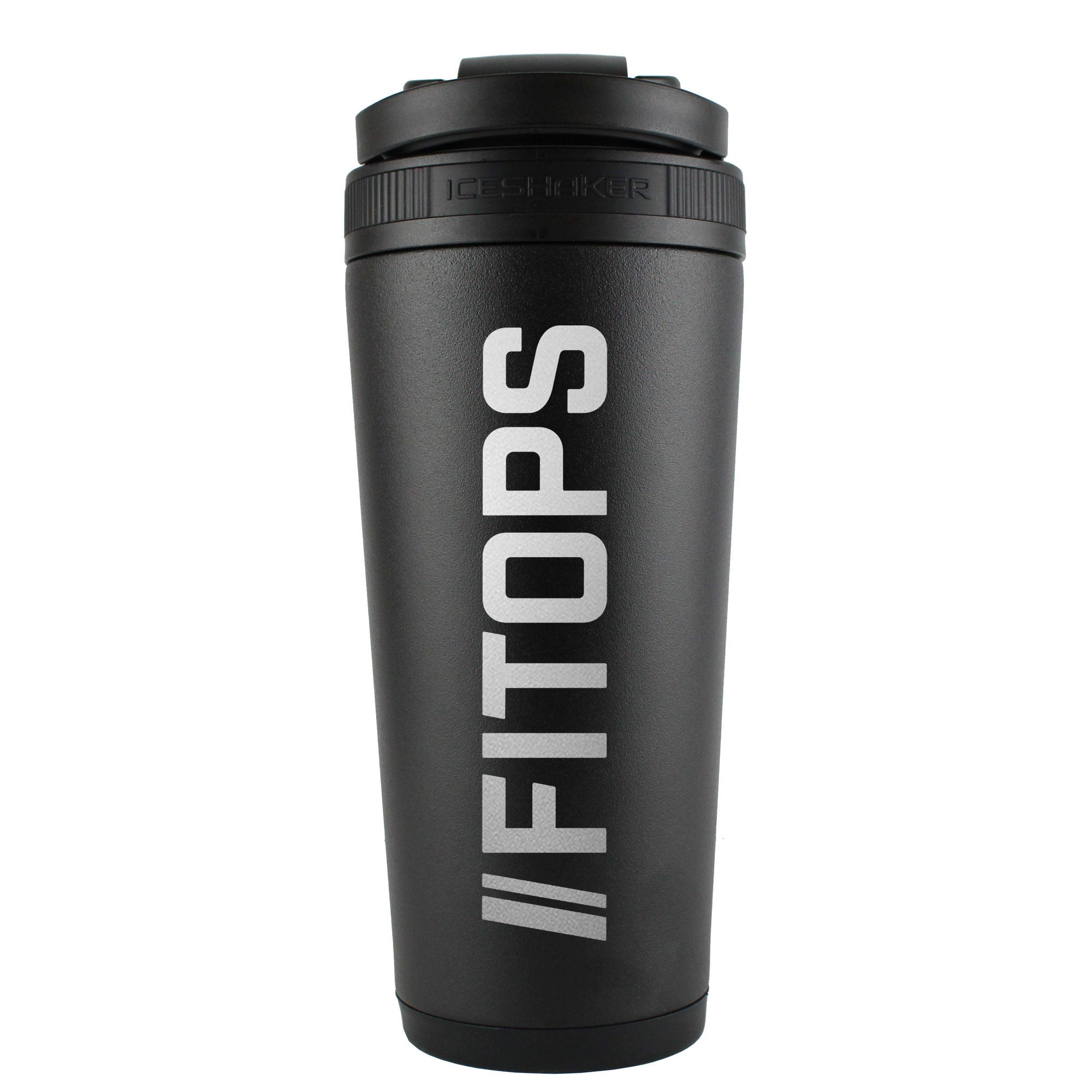 FitOps Custom Black 26oz Insulated Shaker Bottle | Ice Shaker