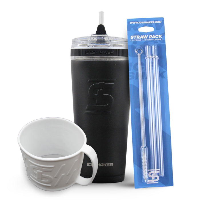 Ice Shaker Flex Bottle Bundle, Black - Save 20% Instantly
