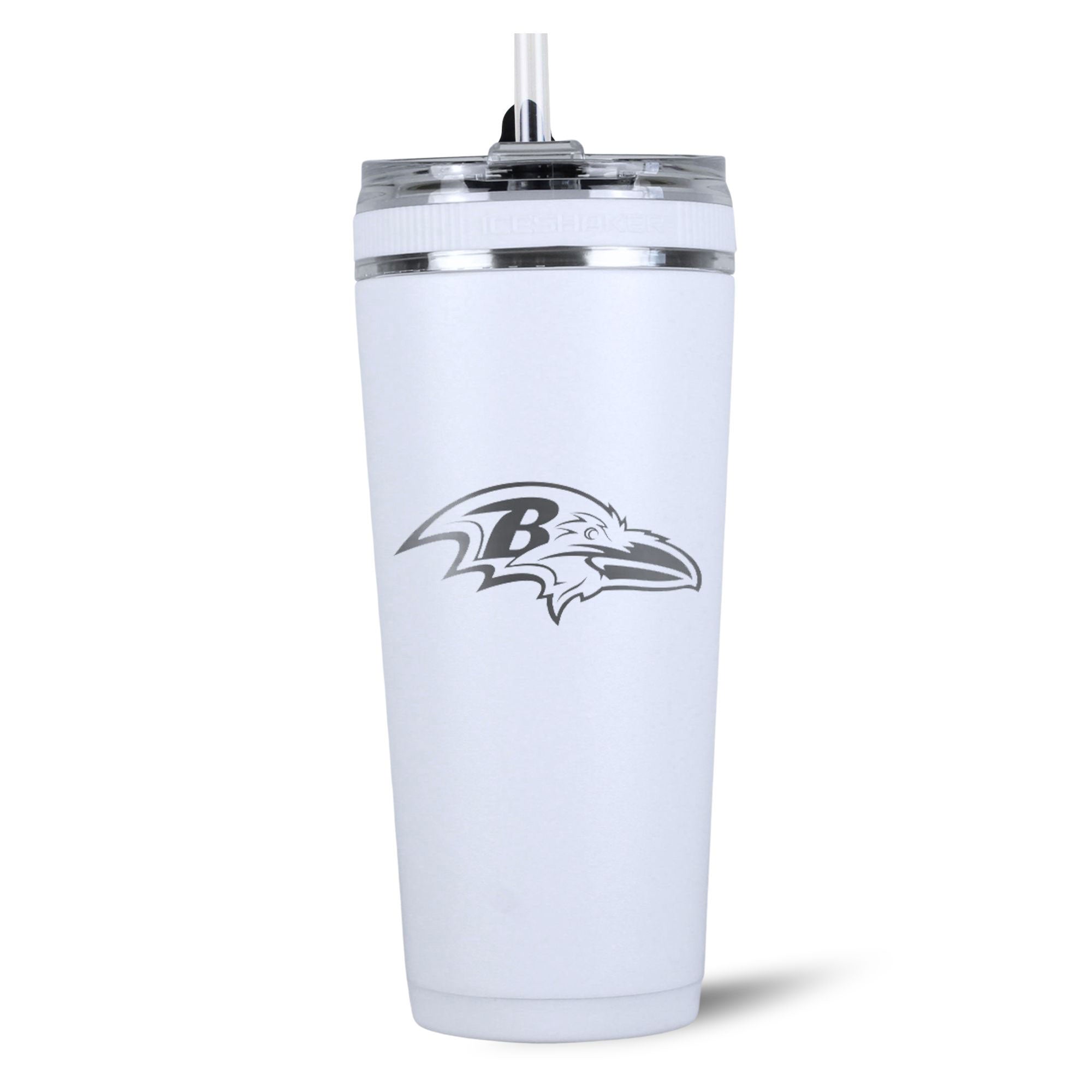 Baltimore Ravens Stainless Steel Water Bottle, White | Ice Shaker