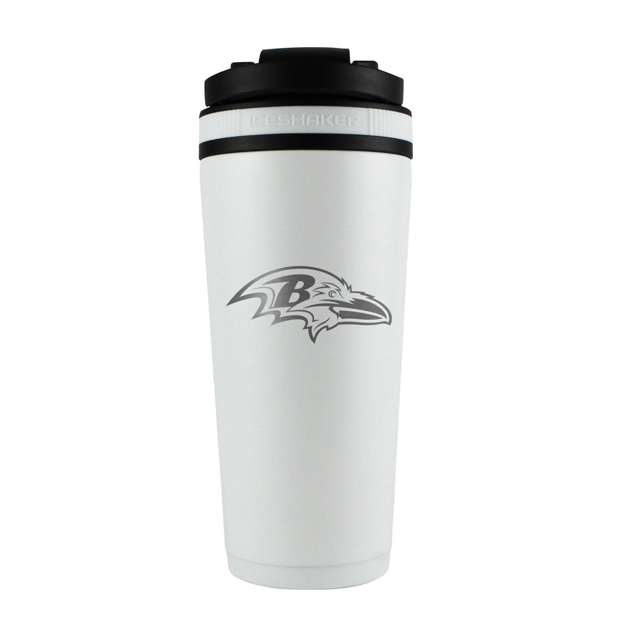 Official NFL Baltimore Ravens White 26oz Insulated Bottle | Ice Shaker