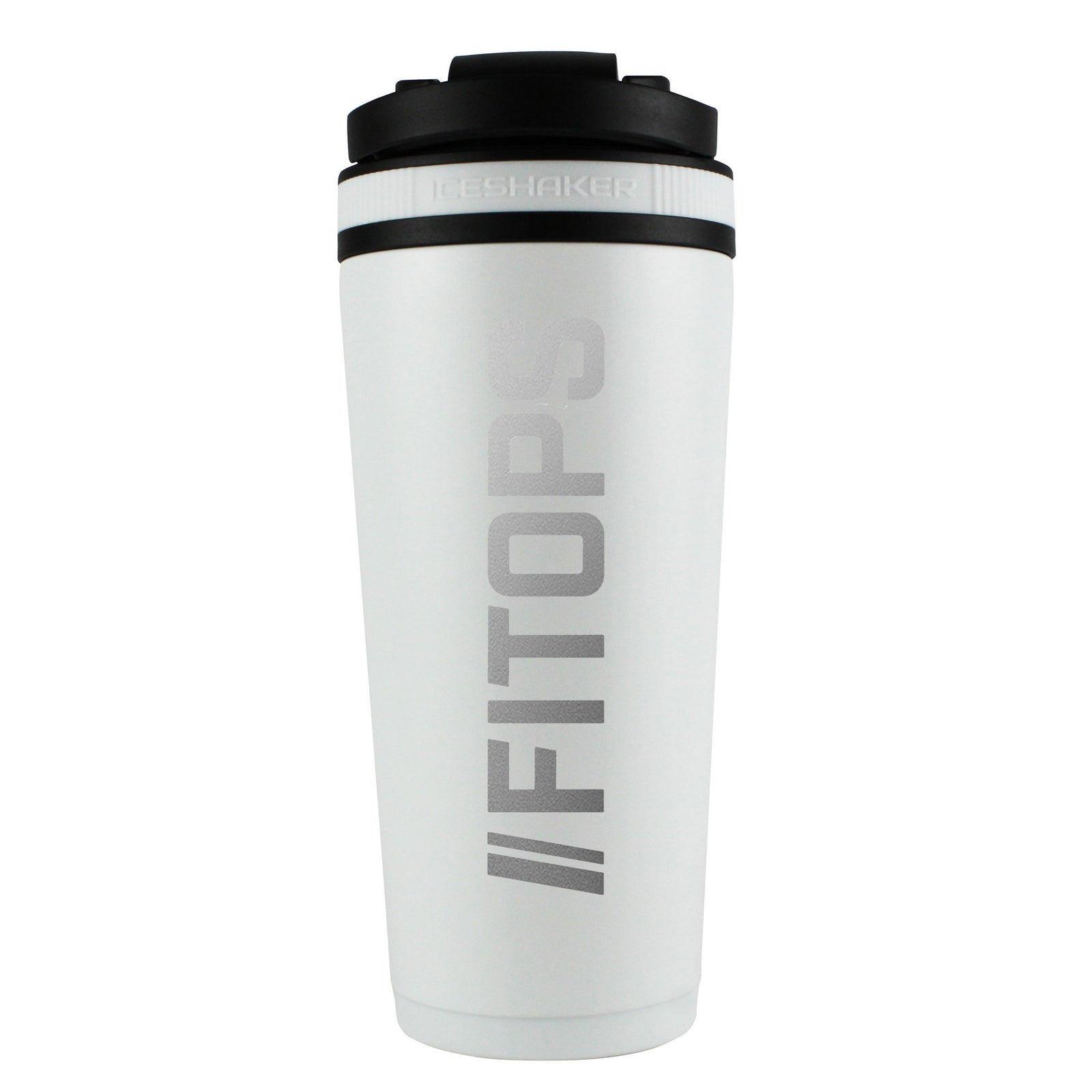 FITOPS Custom White 26oz Insulated Shaker Bottle | Ice Shaker