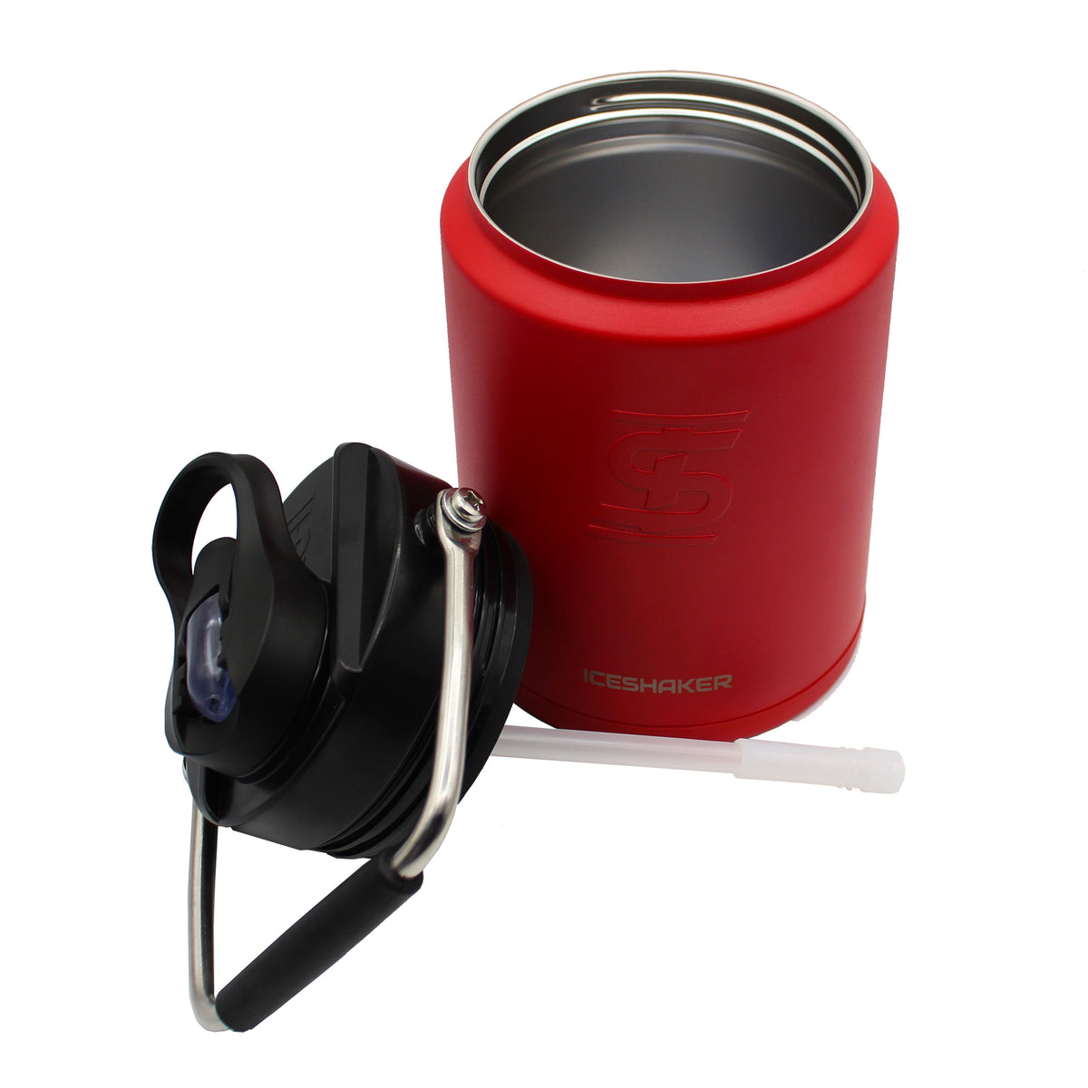 64oz Insulated Half Gallon Jug: Red | Ice Shaker
