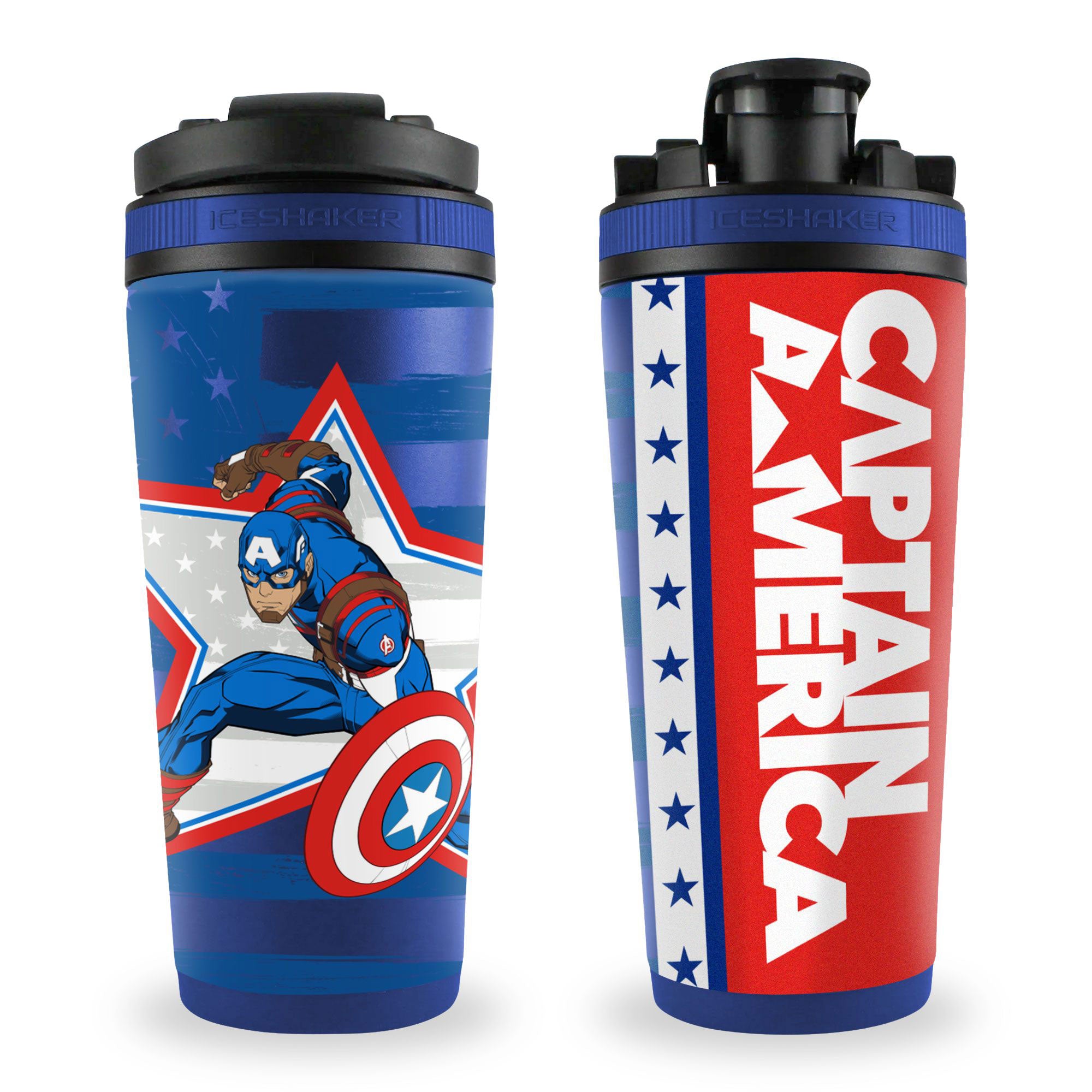 Captain America's Flag Stainless Steel Water Bottle | Ice Shaker