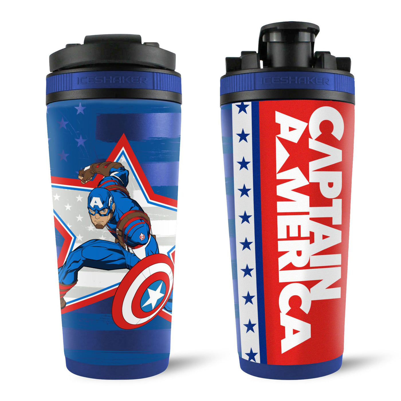 Captain America's Flag Stainless Steel Water Bottle | Ice Shaker