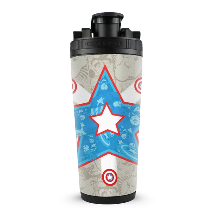 Marvel Retro Captain America Shaker Water Bottle | Ice Shaker