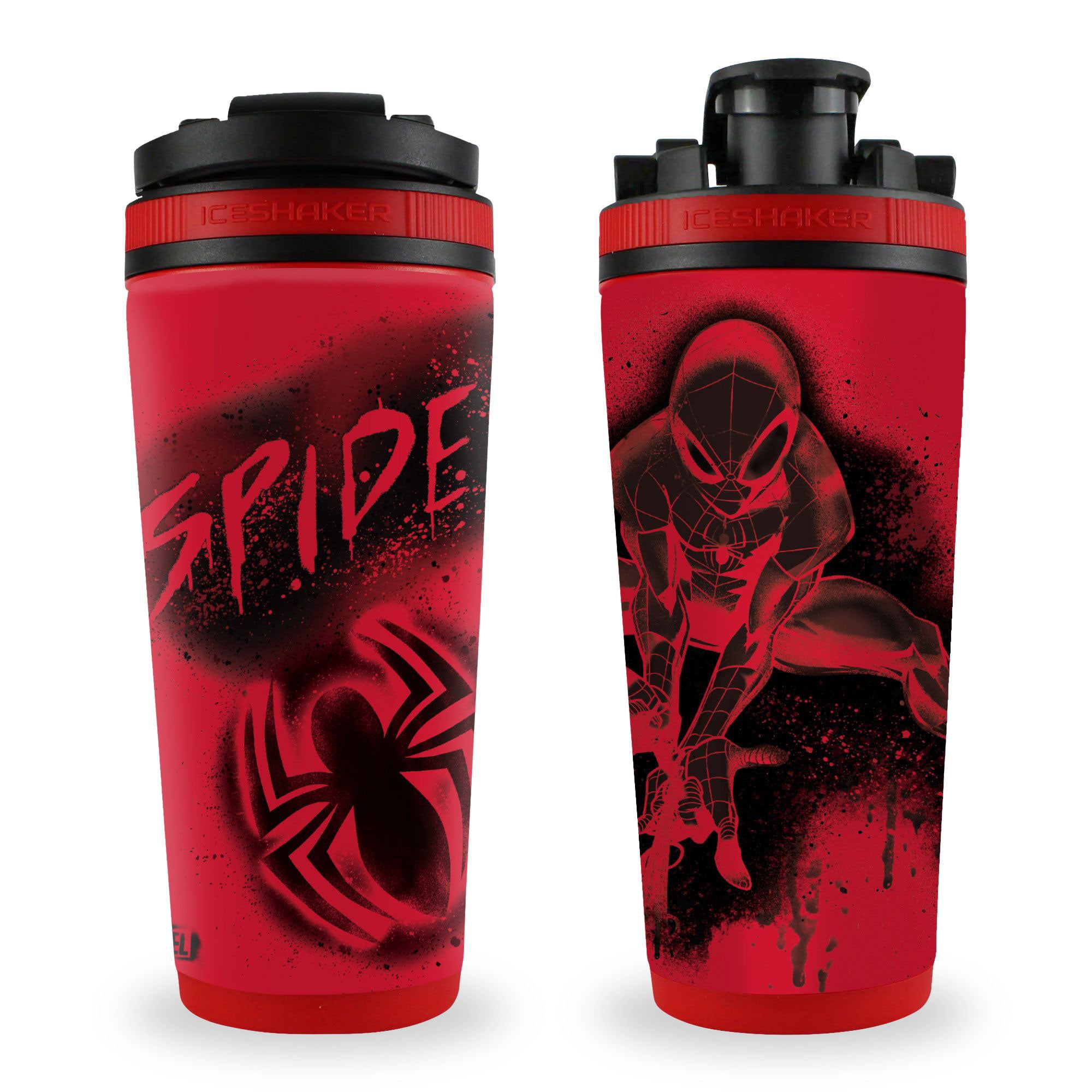 Spray Painted Spiderman Stainless Steel Water Bottle | Ice Shaker