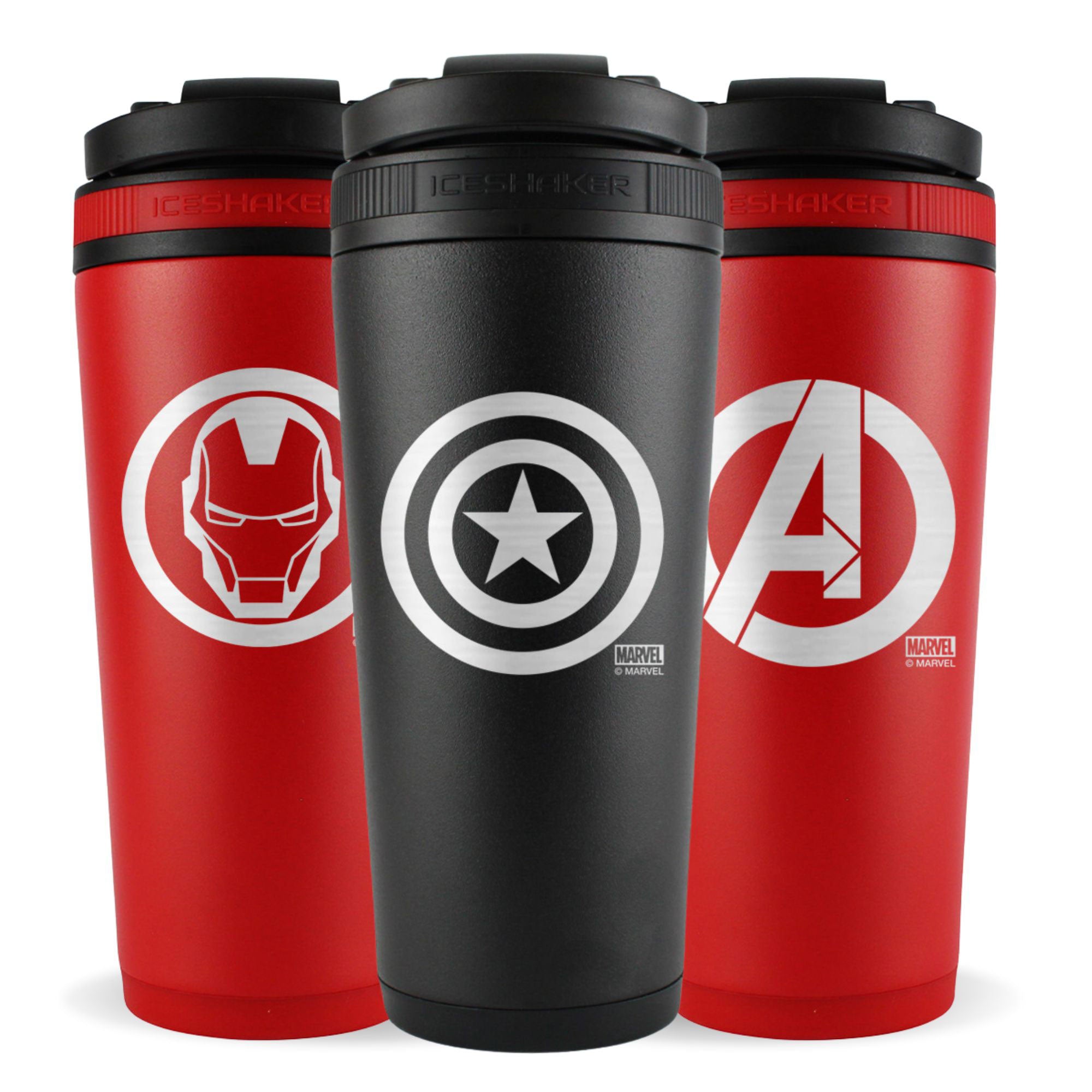 Official Laser Engraved Marvel Avengers Shaker Bottles | Ice Shaker