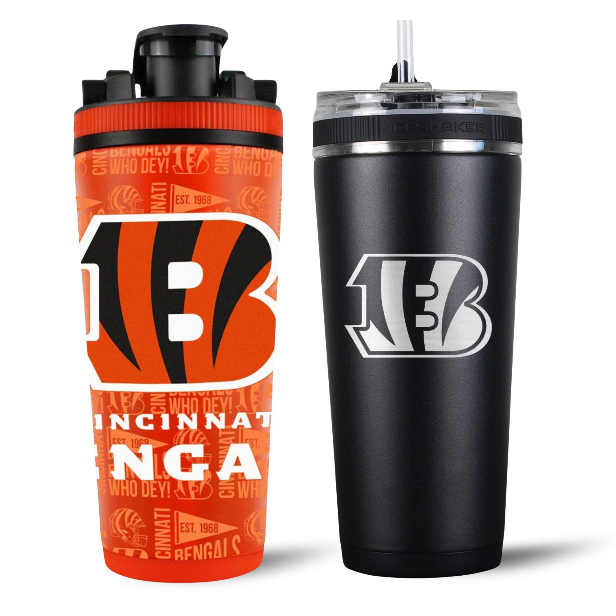 NFL Cincinnati Bengals 4D Ice Shaker & Flex Bottle Bundle | Ice Shaker